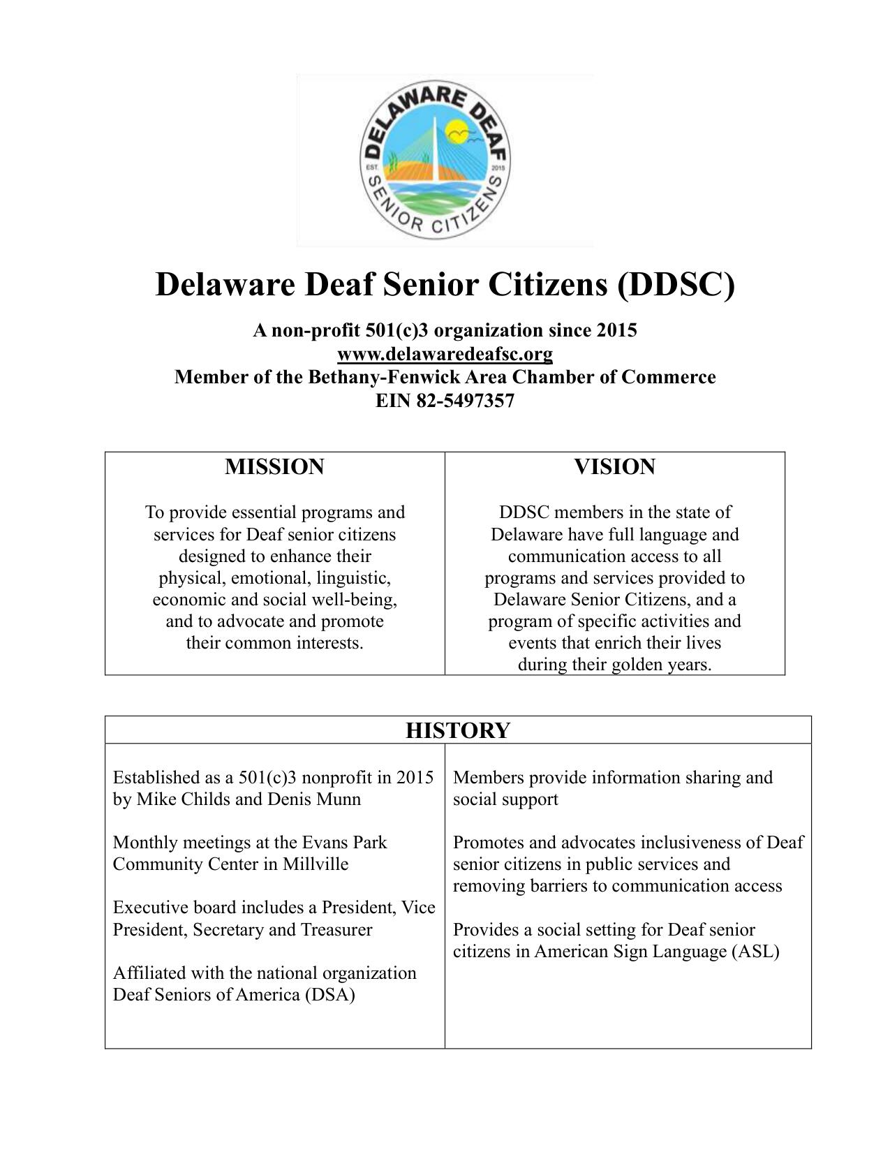 DDSC Fact Sheet – Delaware Deaf Senior Citizens (DDSC)
